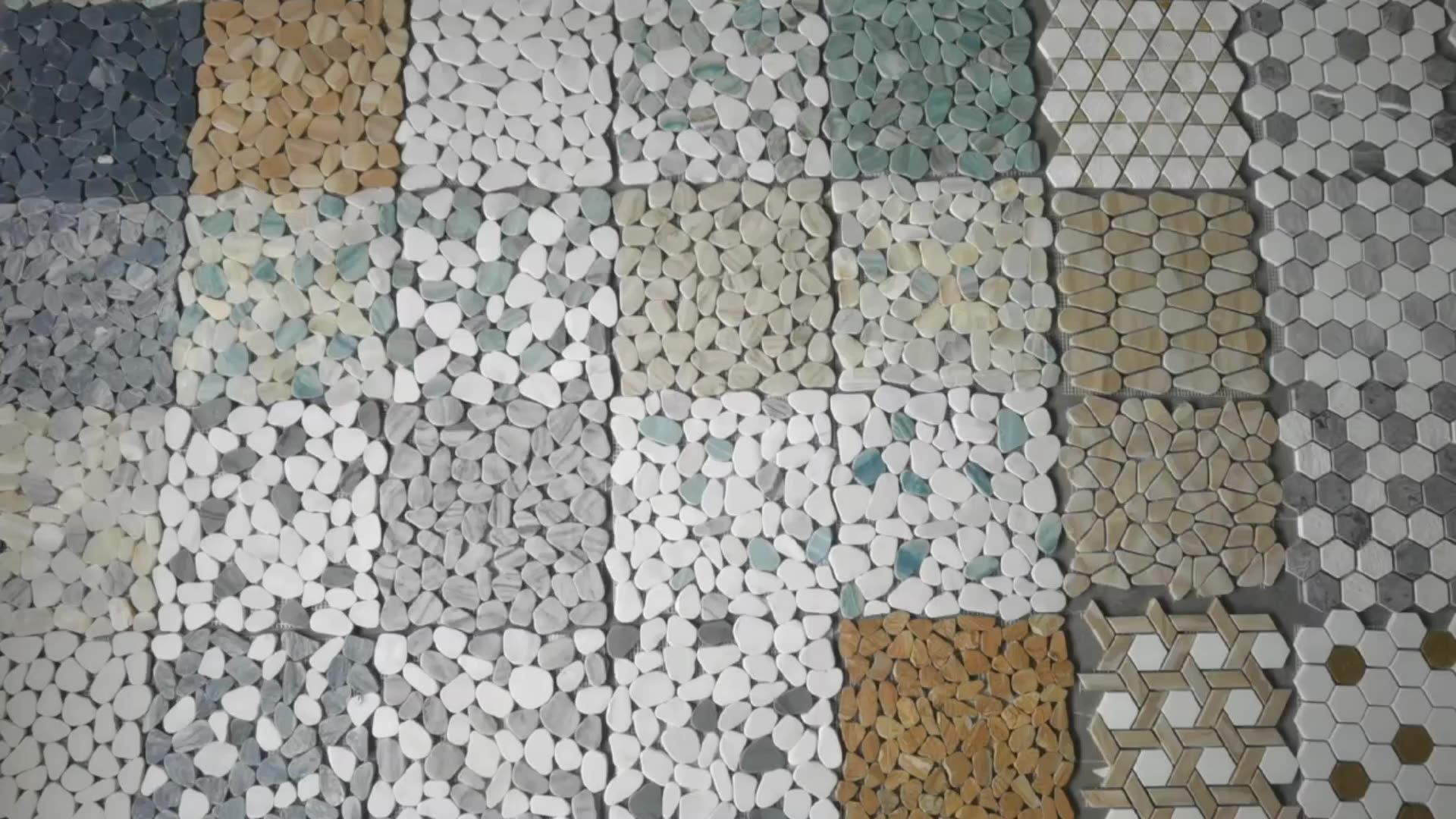 310*310mm Stone Mosaic Wall Kitchen Cobble Pebble Shaped Mosaic Tails ...