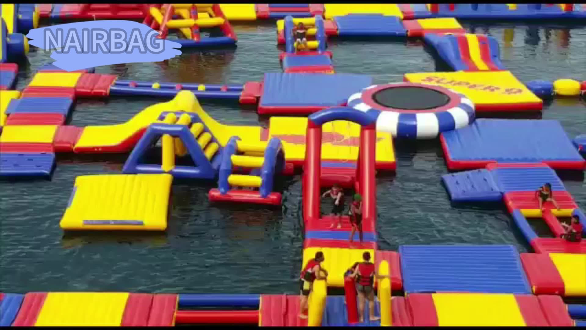 Inflatable Floating Water Obstacle Course Giant Aqua Adventure ...