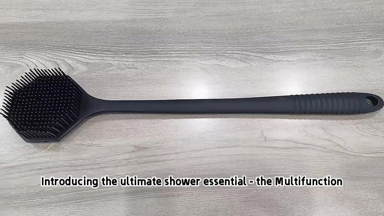 Octagon 17 Inch Multifunctional Body Brush Silicone Long Handle Back ...