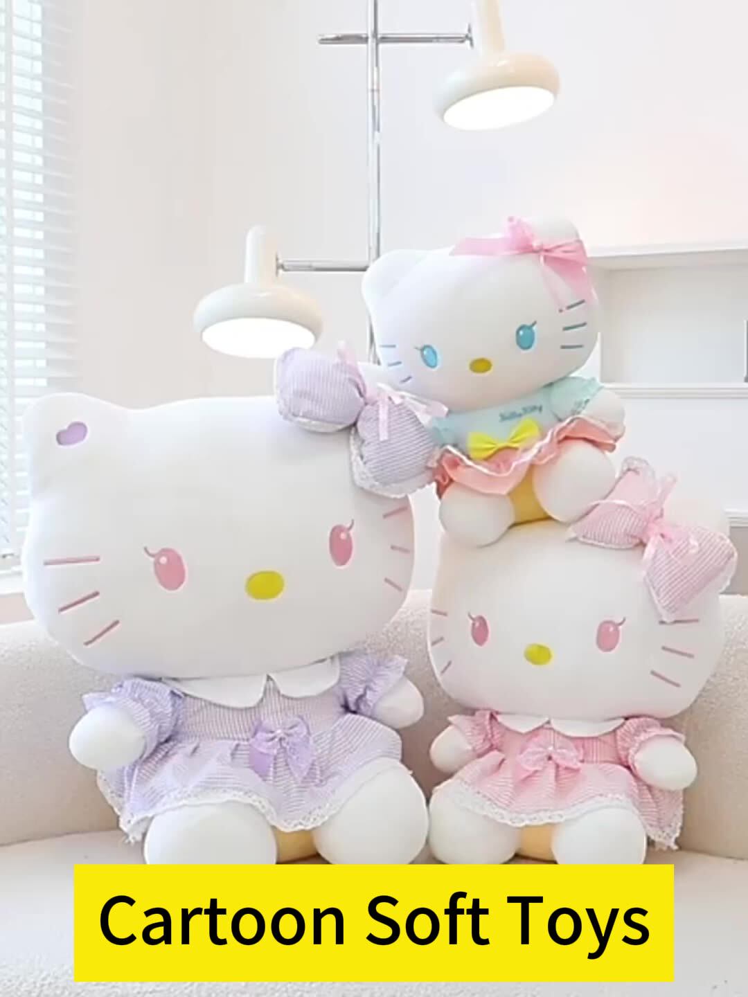 Blue Pink Purple Skirt Cat Stuffed Dolls Plushies Famous Cute Anime ...