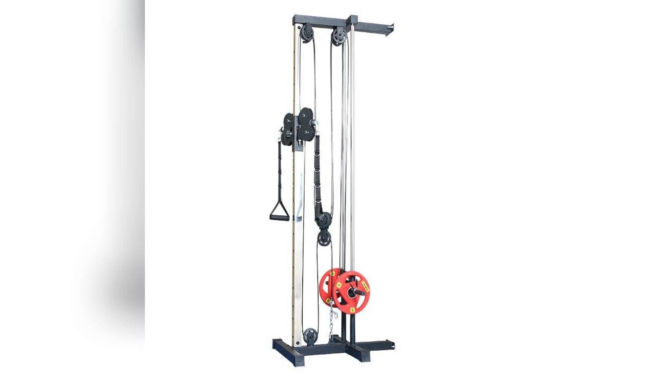 Home Fitness Adjustable Dual Pulley System Pull Down Station Crossover ...