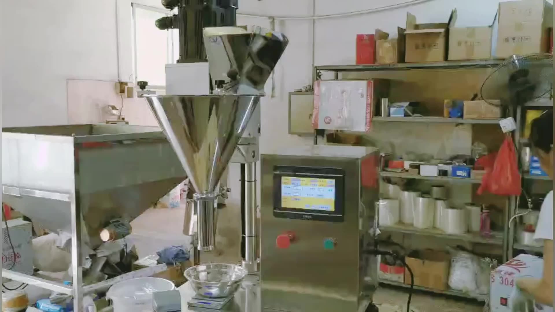 Stainless Steel Semi Automatic 25kg Soy Milk Tea Weighing Bag Powder ...