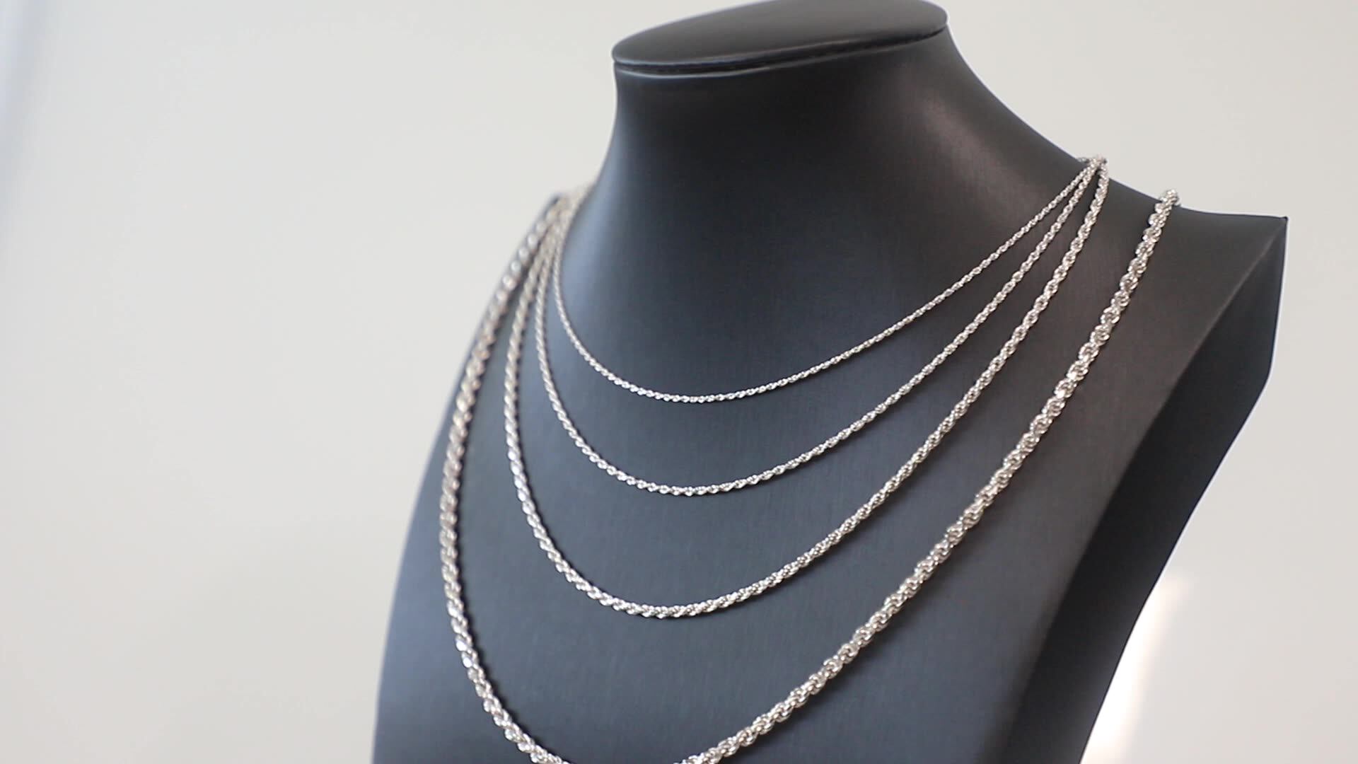 Fine Jewelry 925 Sterling Silver Rope Chain Necklace Woman Man Choker ...