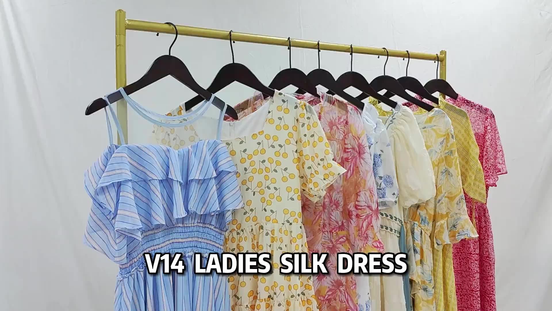 Used Long Silk Dress Maxi Elegant Korean Bulk Bales Bundle Clothes ...