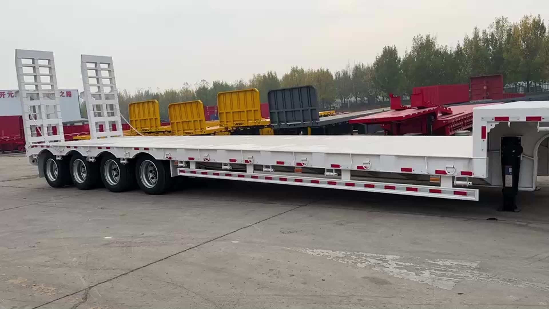 Chinese Factory Front Load Low Bed Semi-trailer 80 Ton Detachable ...