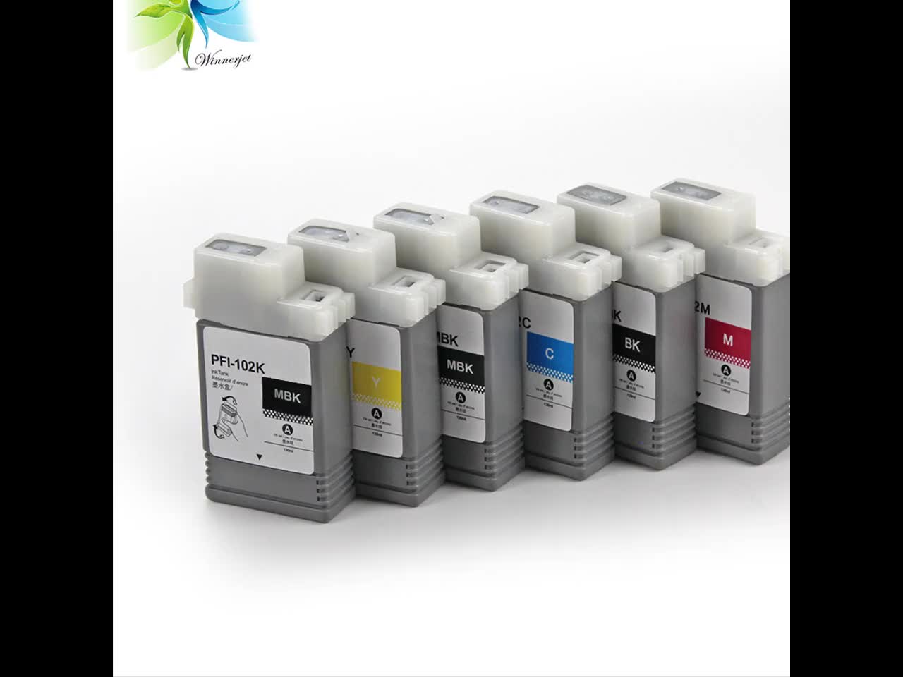 Winnerjet 130ml Pfi-102 Ink Cartridge Compatible For Canon Ipf650 Ipf655 Ipf750 Ipf755 Ipf760 ...