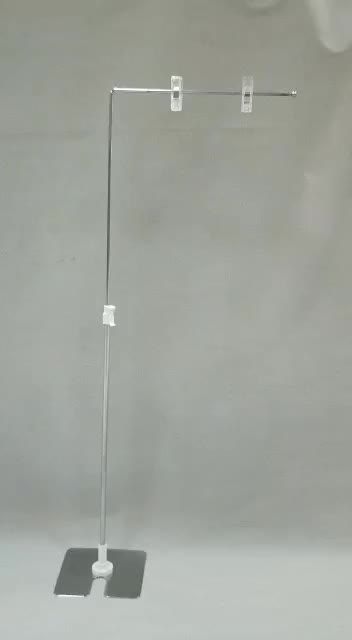 L Shape Advertising Adjustable Portable Poster Stand Metal Hook Display ...