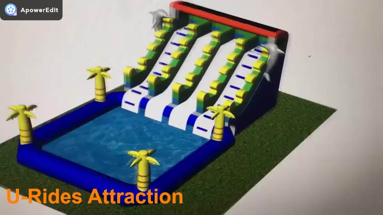 Ben 10 Cartoon Inflatable Water Slide Inflatable Slide For Water Park ...