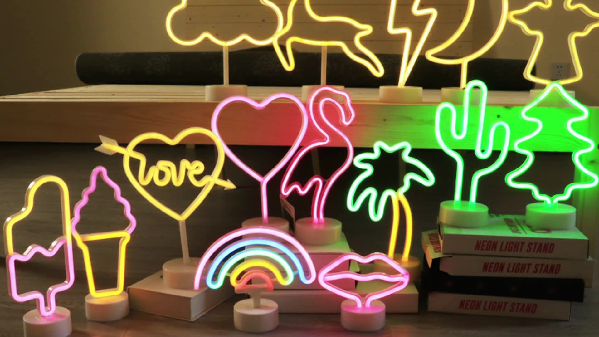 Small Decorative Night Led Strip Battery Neon Light For Bedroom - Buy ...