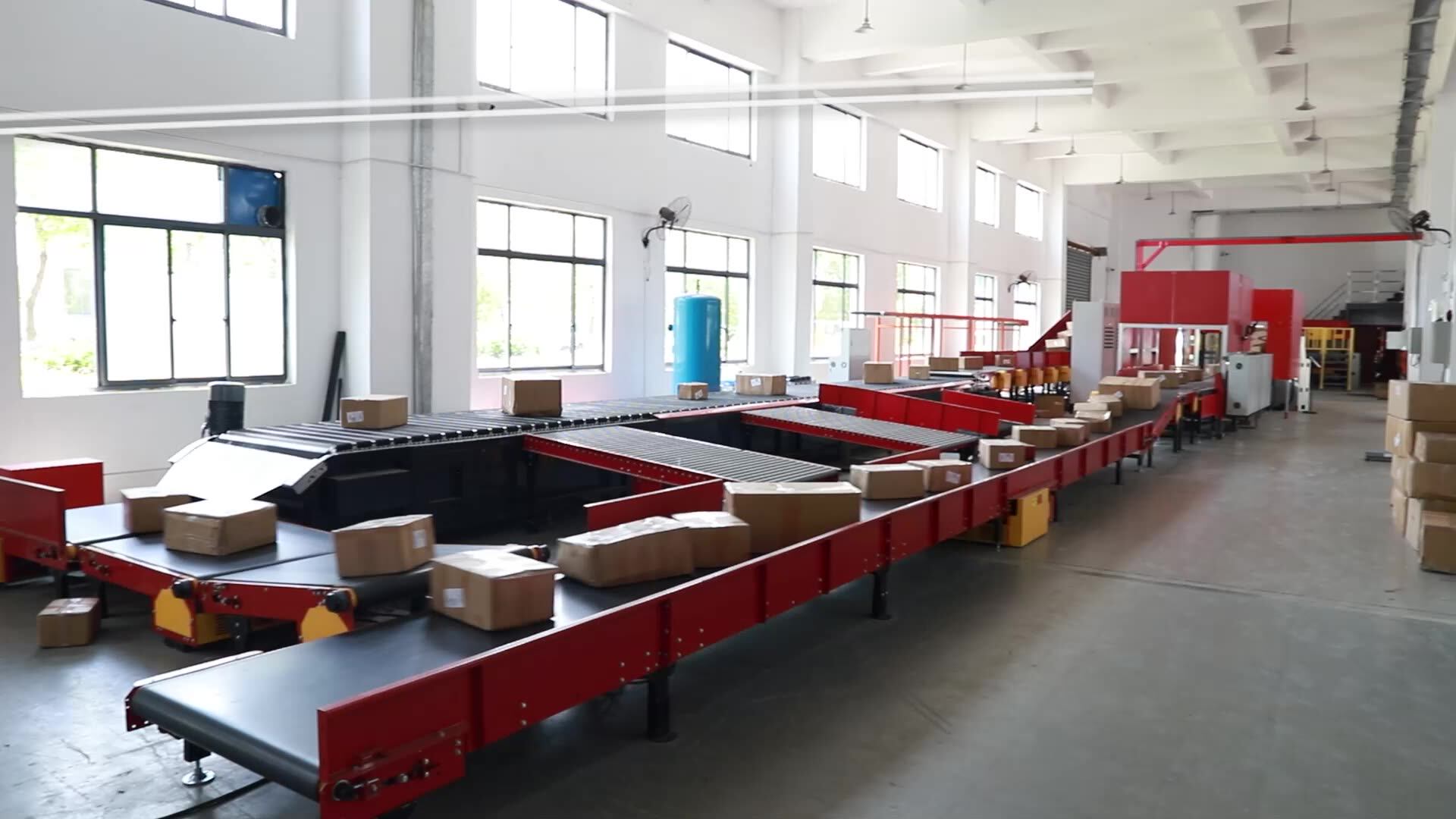 Factory Conveyor Box Diverter Divert Arm System Sorter Sortation Automated Machine Postal Parcel ...