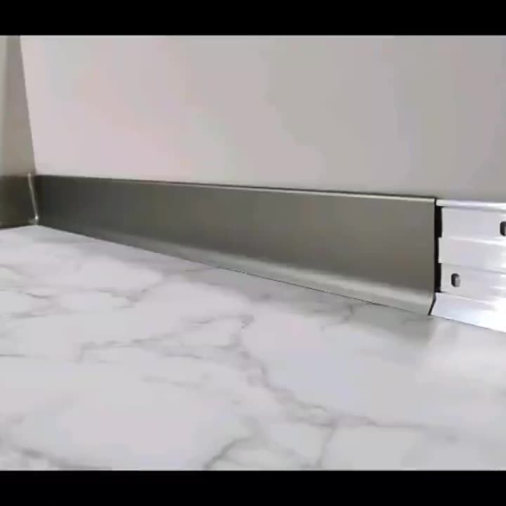 Black Aluminium Skirting 100mm Floor Trim Board Profile Alu Baseboard ...