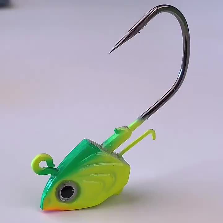 Fish Jigs Head Fishing Hook 30g 35g 45g Offset Sinker Soft Worm Jigs ...