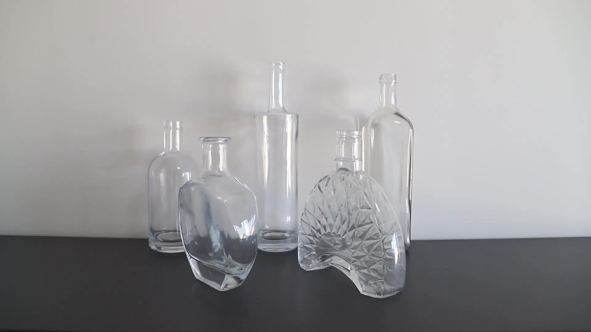 Brand 700ml 750ml Liquor Vodka Clear Glass Bottle For Vodka Square ...