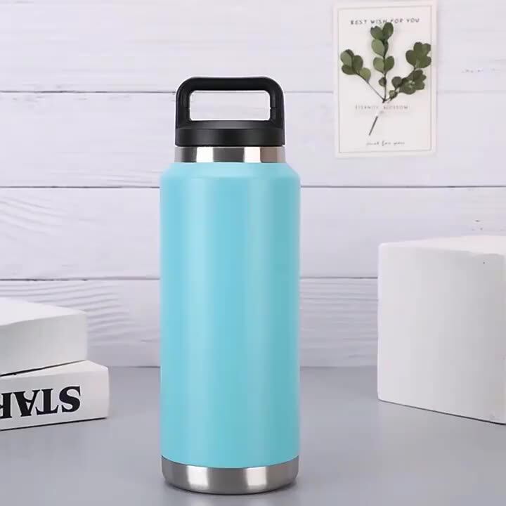 36 Oz Bottles Sport Powder Coated Flask 18oz 36oz 64oz Stainless Steel ...