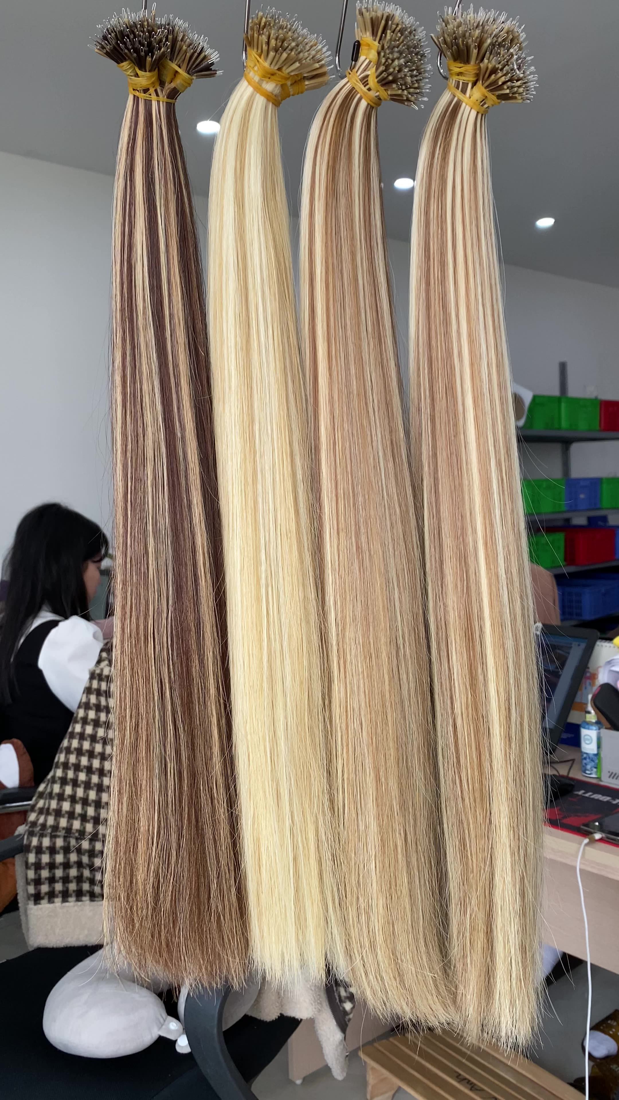 8''-40'' Nano Tip Hair Extensions Keratin Super Double Drawn Vietnamese ...