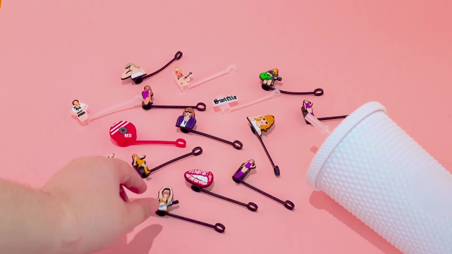 8mm Silicone Custom Drinking Superstar Straw Charms For Tumbers ...