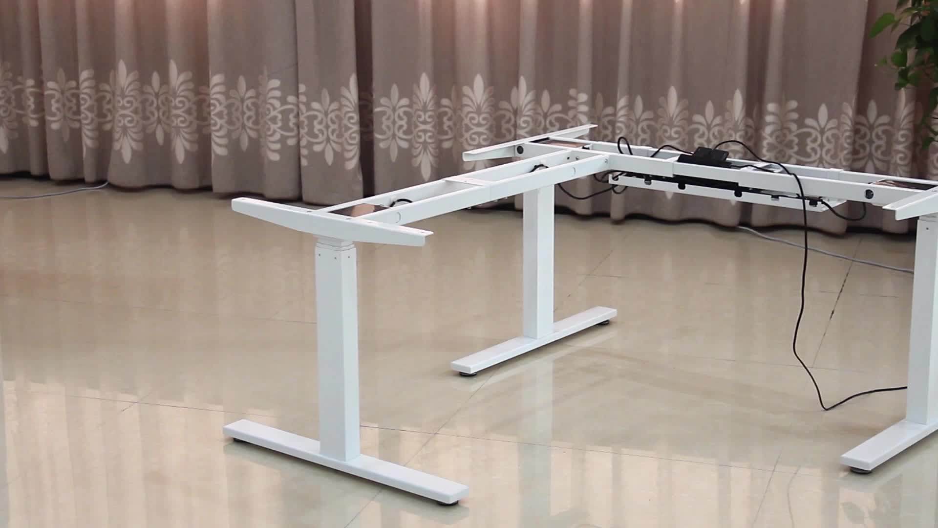 Nate 3a3 L-shaped 3 Leg Electric Height Adjustable Office Standing ...