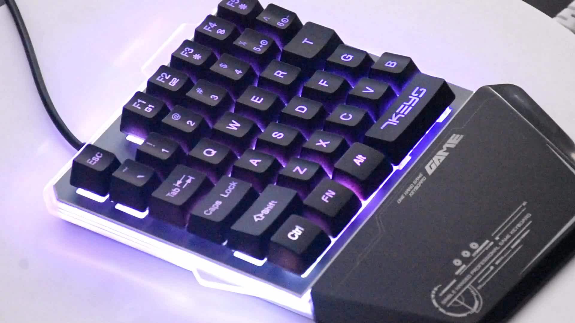 Usb Wired Single Hand Backlight Wrist Rest Keyboard For Pc Gamer Gaming ...