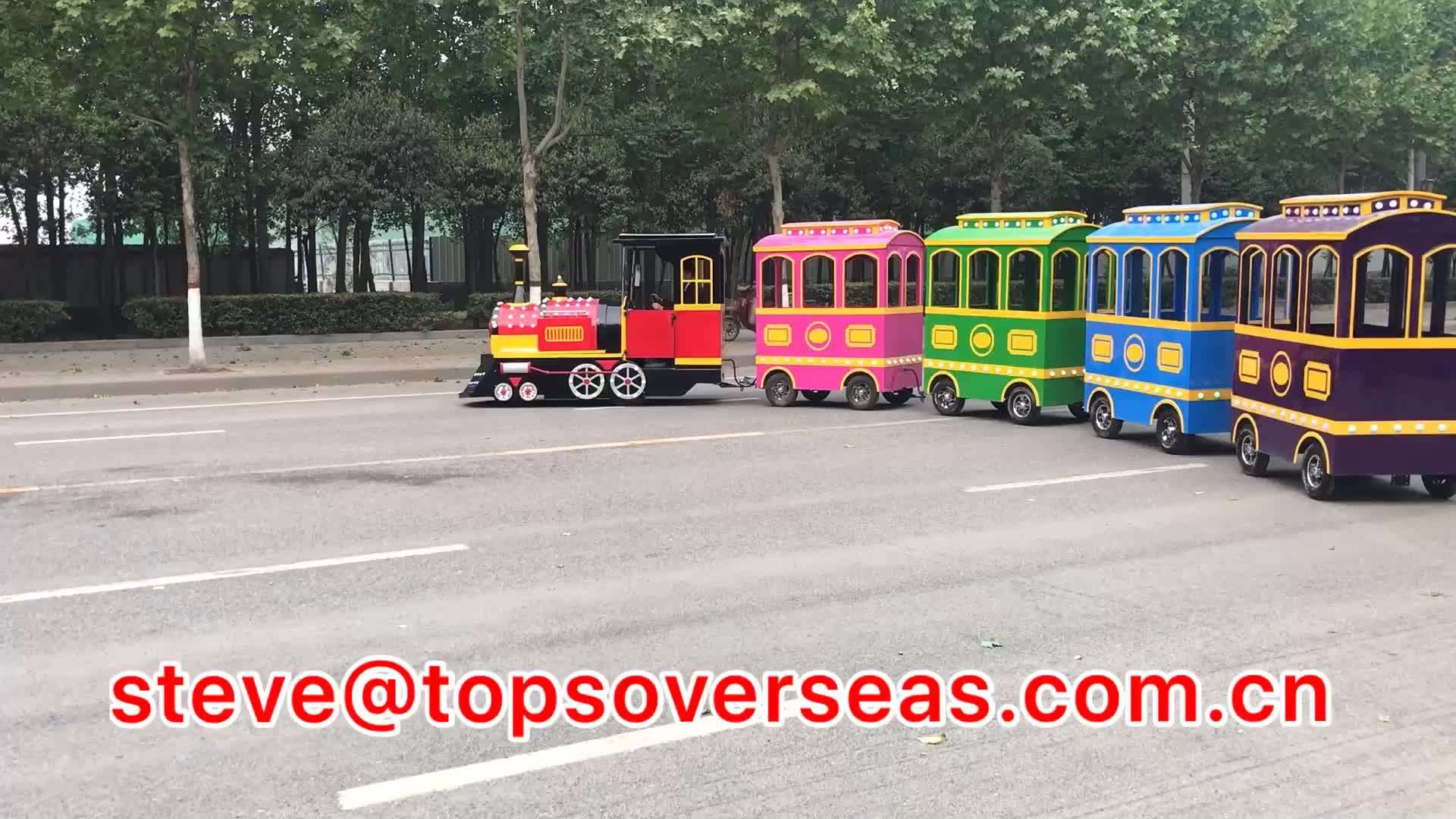 Children 4 Train Carriages Trackless Train Mini Train For Children ...