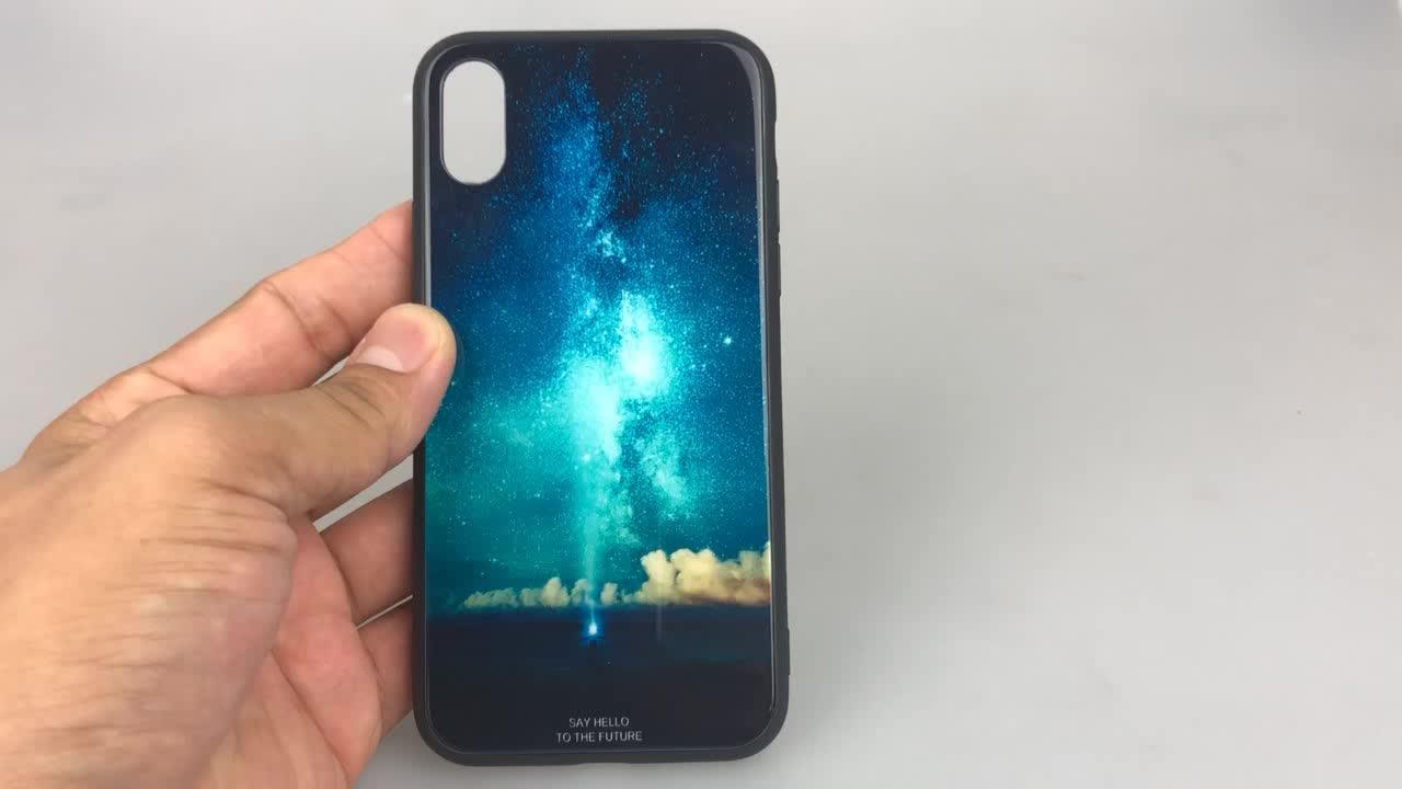 Custom Printed Mobile Back Cover Tempered Glass Phone Case For Iphone ...