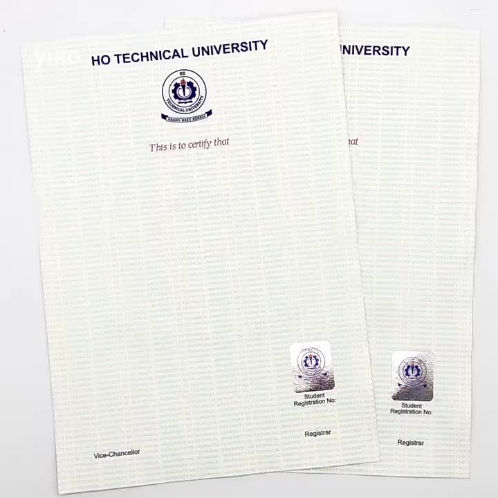 Yutai Custom Paper Bronzing Certificate,Security Parchment Paper,Kraft ...