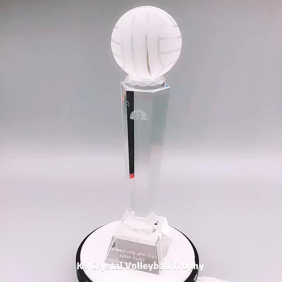 Wholesale Cheap Customized Logo Engraving K9 Crystal Glass Volleyball ...