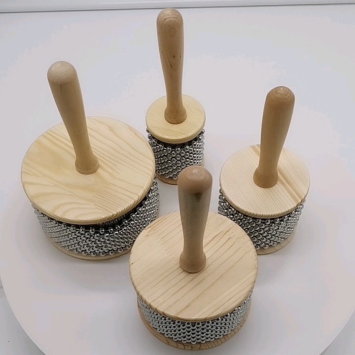 Montessori Wooden Kabasa Percussion Musical Instrument Metal Beaded ...