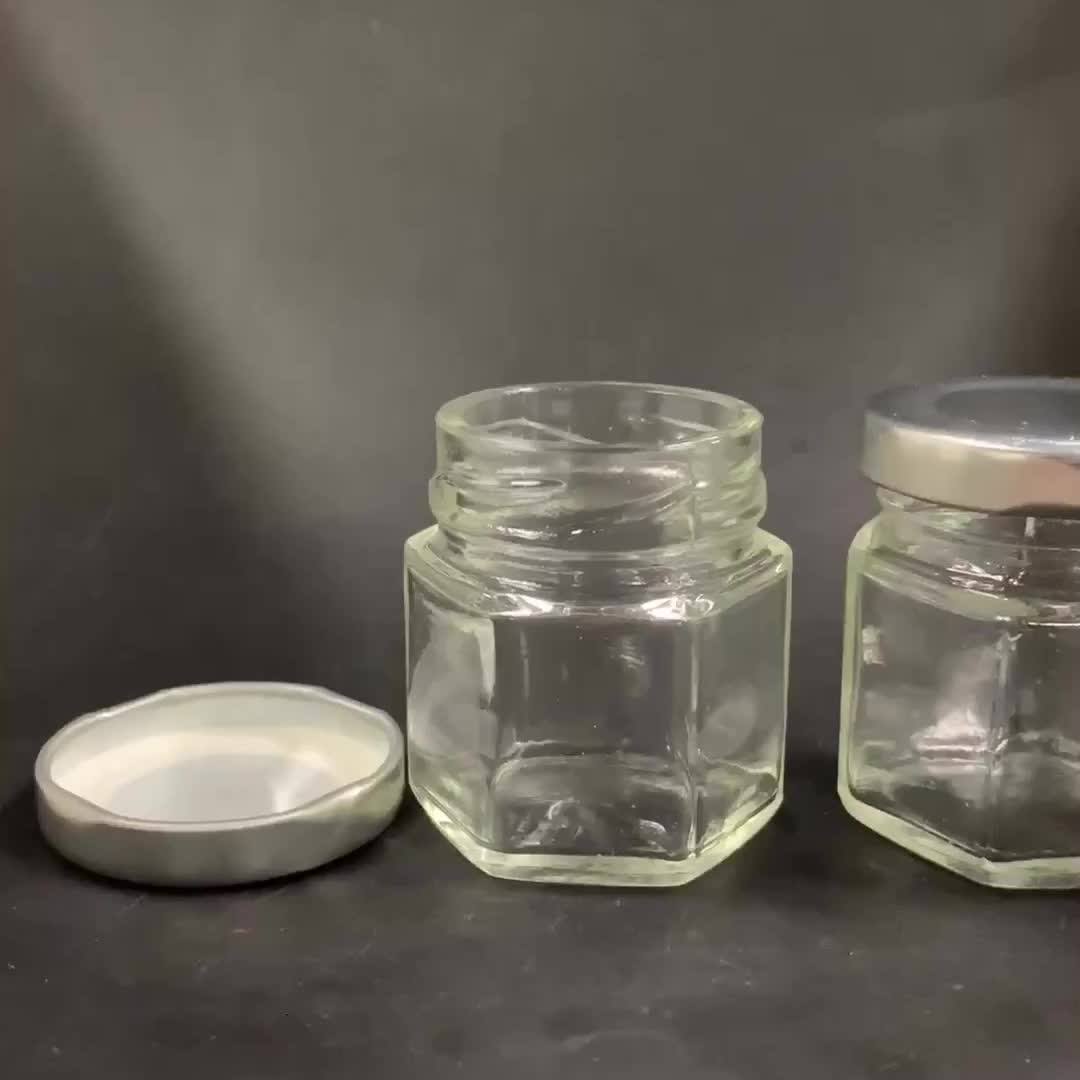Premium Quality 1.5oz Hexagon Shape Glass Mini Jar With Twist Off Lid ...