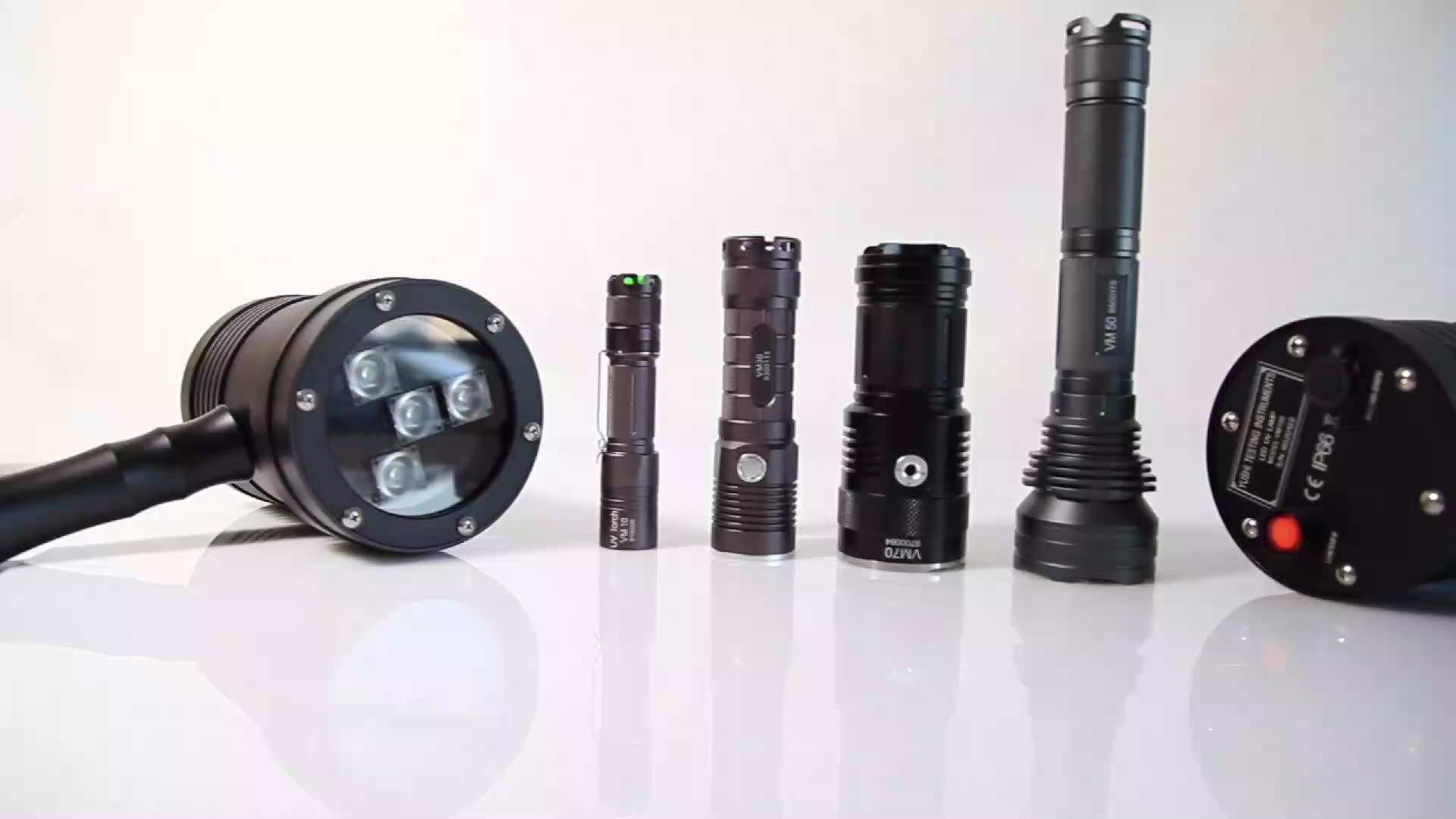 Yushi 365nm Black Light Uv Flashlight Vm30 Ultraviolet Rechargeable ...