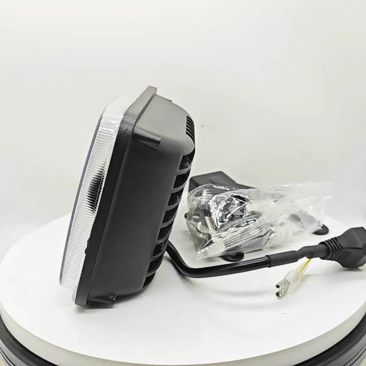 7 Inch Square Led Work Light Skull Shape Motorcycle Light 12v Colorful ...