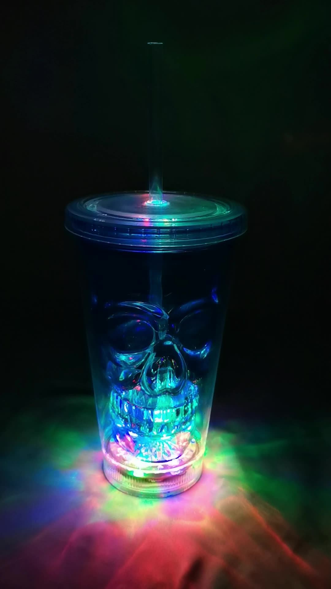 16oz Tumbler Led Plastic Light Up Flashing Custom Tumbler Cup Logo With ...