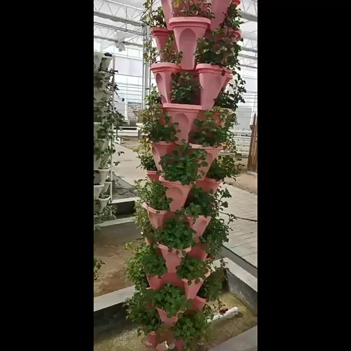 5-tier Stackable Strawberry Garden Pots 24 Quart Stacking Planter With ...