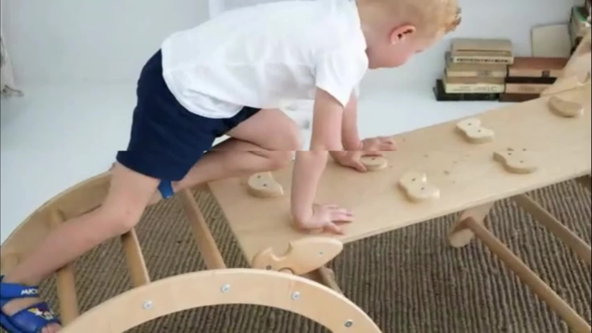 Lm Kids Toddler Jungle Gym Montessori Wooden Climbing Frame Pickle ...