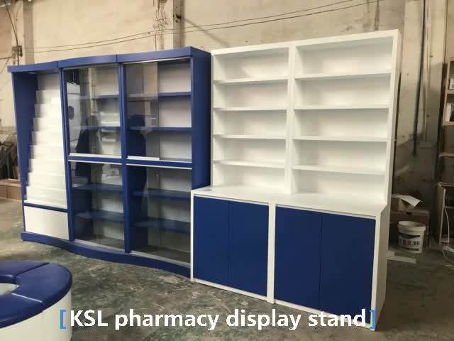 Wall Mounted Shelves Design Wooden Pharmacy Store Display Rack - Buy ...