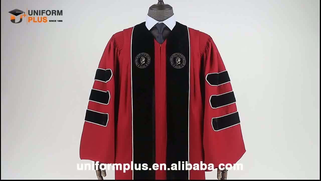 Classic Red University Institue President Doctoral Graduation Gown,Phd ...