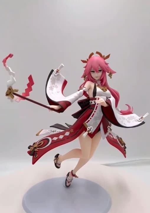 25cm Genshin Impact Yae Miko Anime Figure Klee Paimon Hu Tao Coplay ...