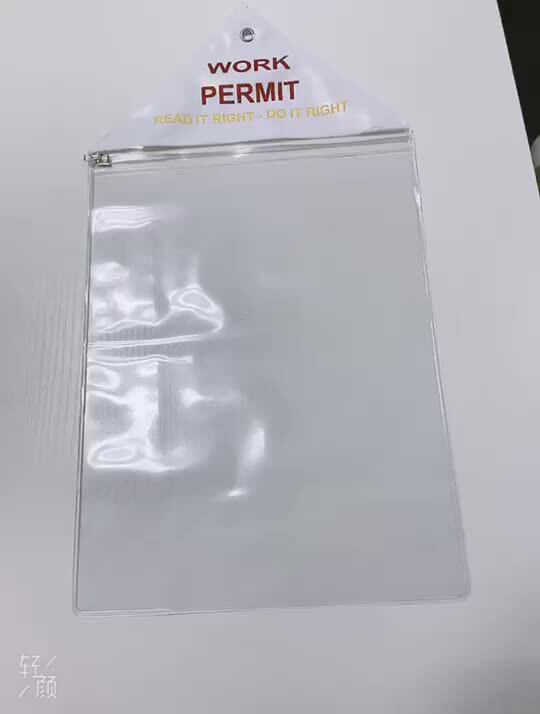 Factory Pvc Work Permit Waterproof Document Holder - Buy Pvc Ziplock ...