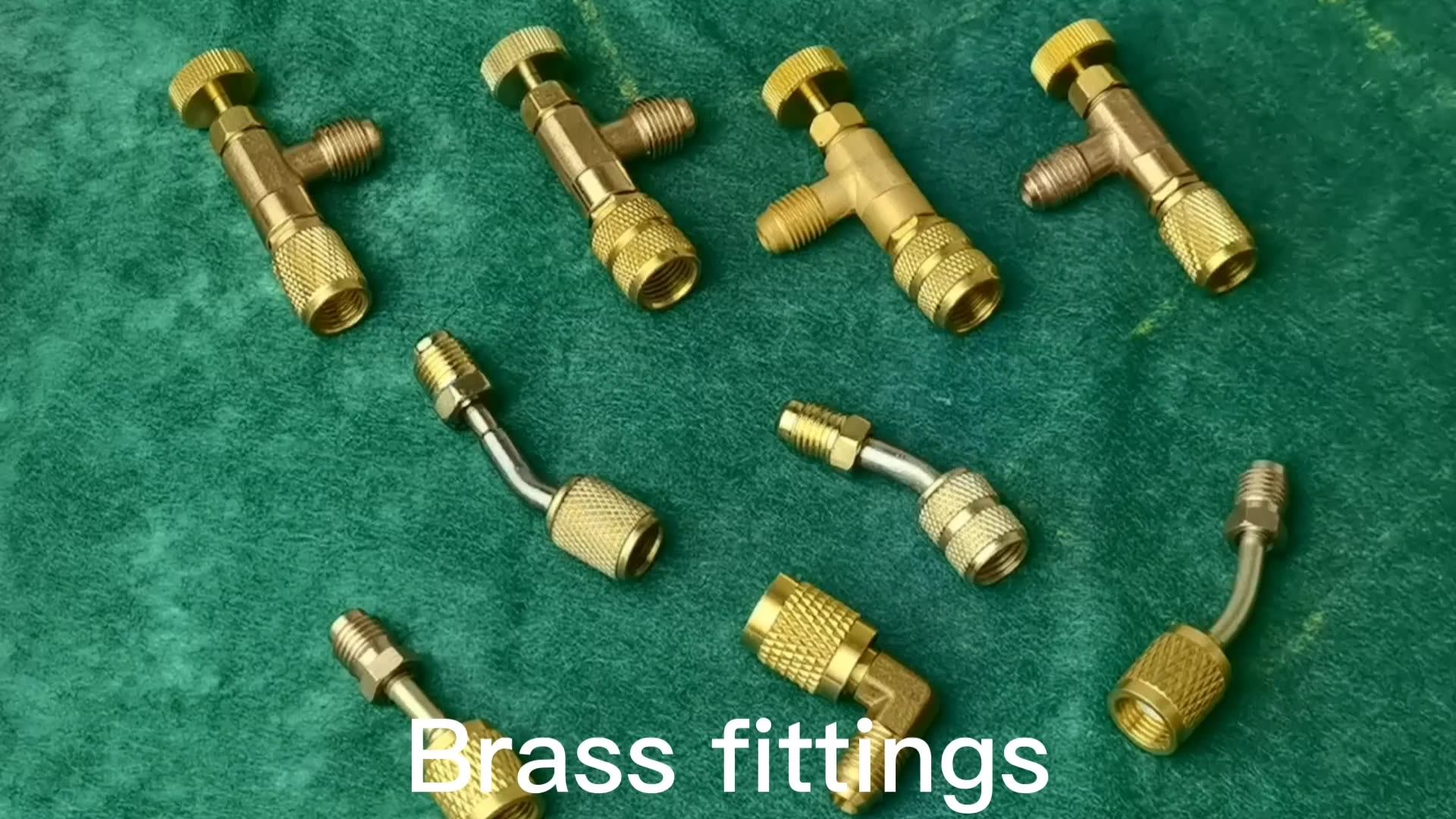 R32 R22 R410 Refrigerant Charging Brass Adapter 1/4" To 5/16" Sae ...