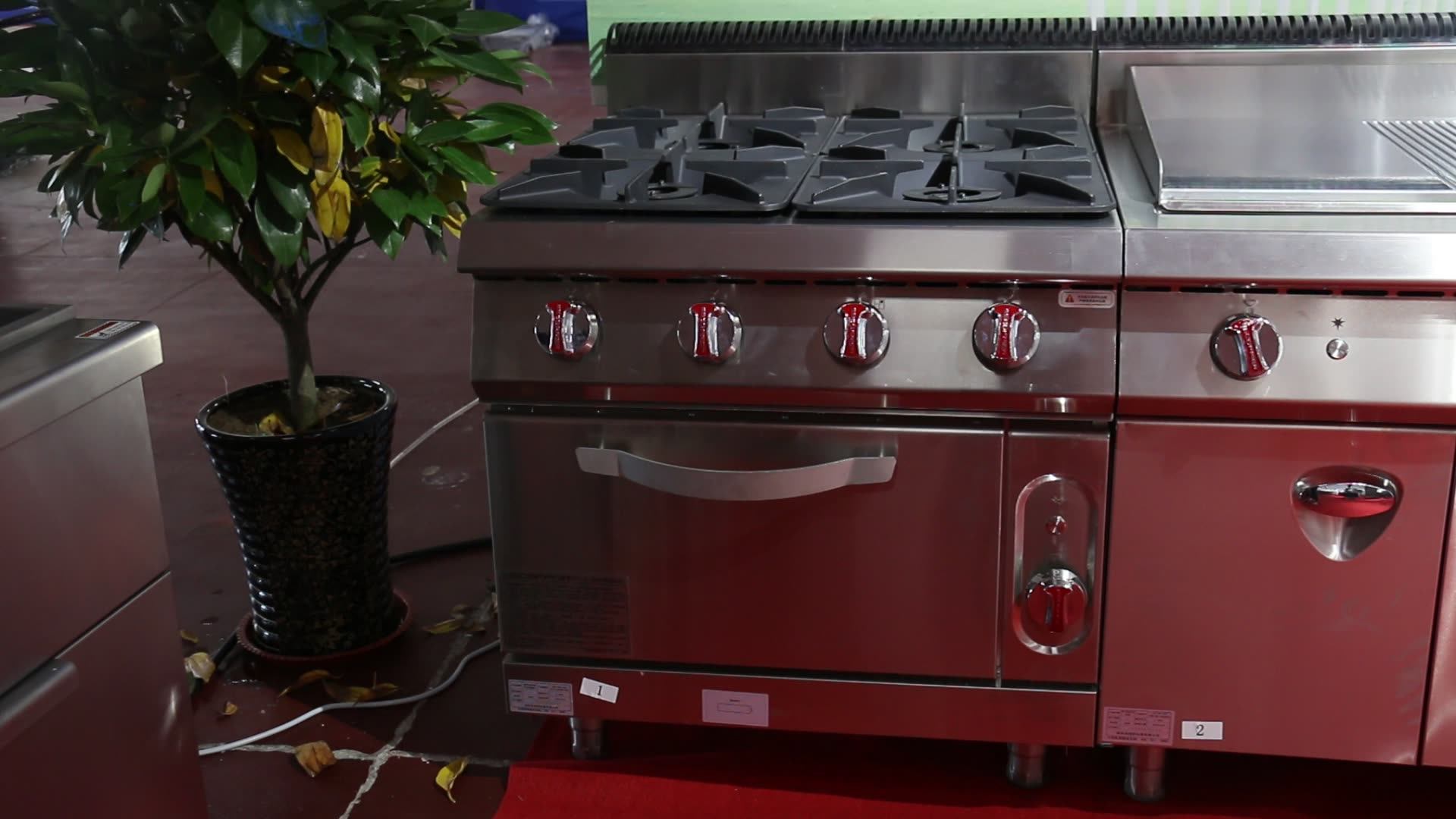 Commercial Gas Range Stove Stainless Steel Kitchen Equipment Gas 4 ...