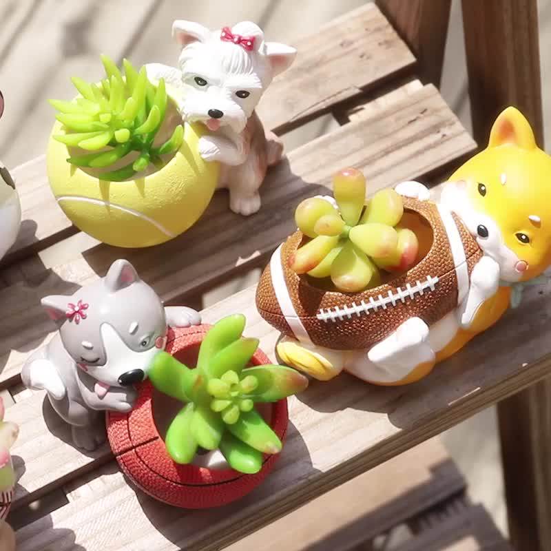Roogo Mini Animal Succulent Plant Pot Cute Dogs Flower Planter ...