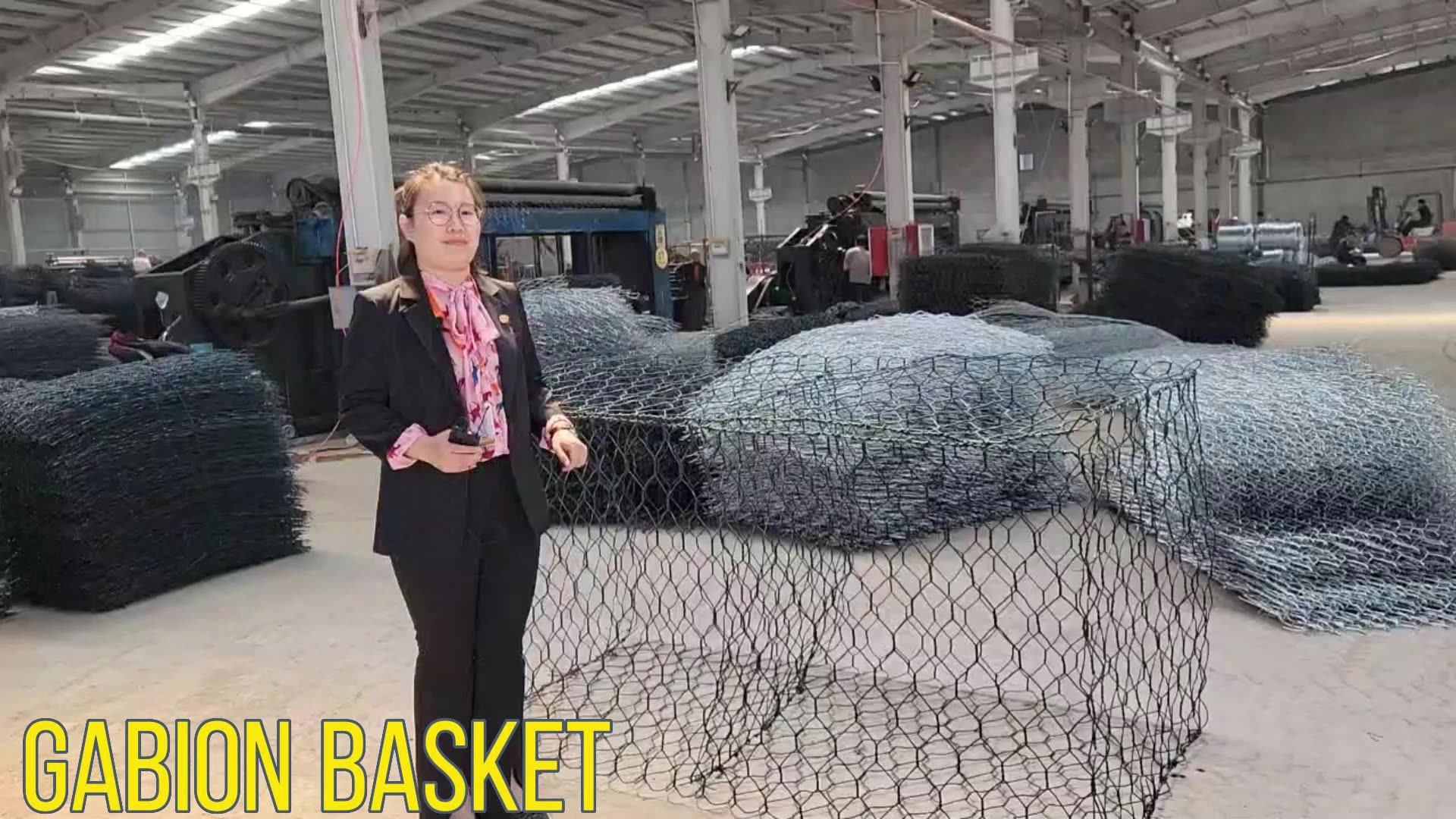 Galvanized Hexagonal Wire Mesh Netting Pvc Coated Gabion Stone Filled ...