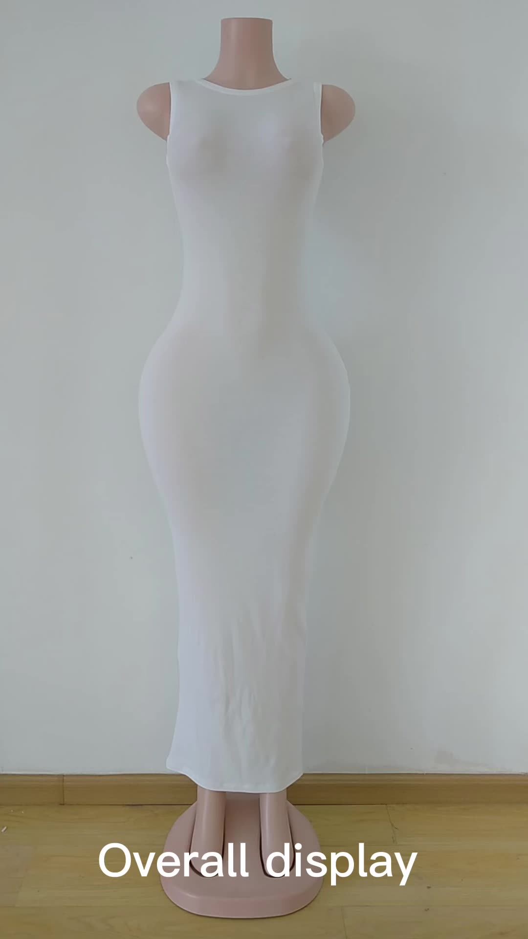 Women Dress Custom Sexy Lady Bodycon Long Soft Rib Drapey Long Slip ...