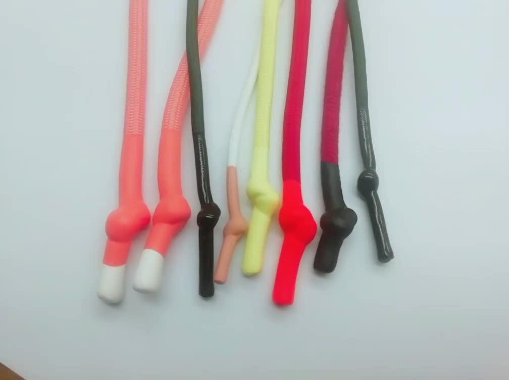 Custom Braided Round Drawstring Cord Silicone Dipped Ends With Knot ...