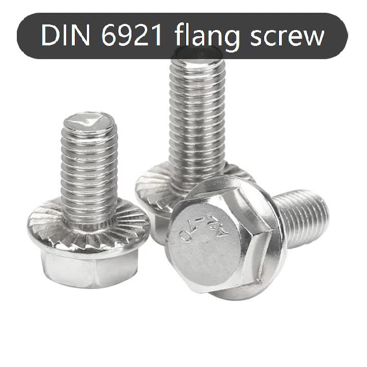 Hexagon Flange Bolt Din 6921 Serrated Stainless Steel 304 M6x16 - Buy Din 6921,Hexagon Flange ...
