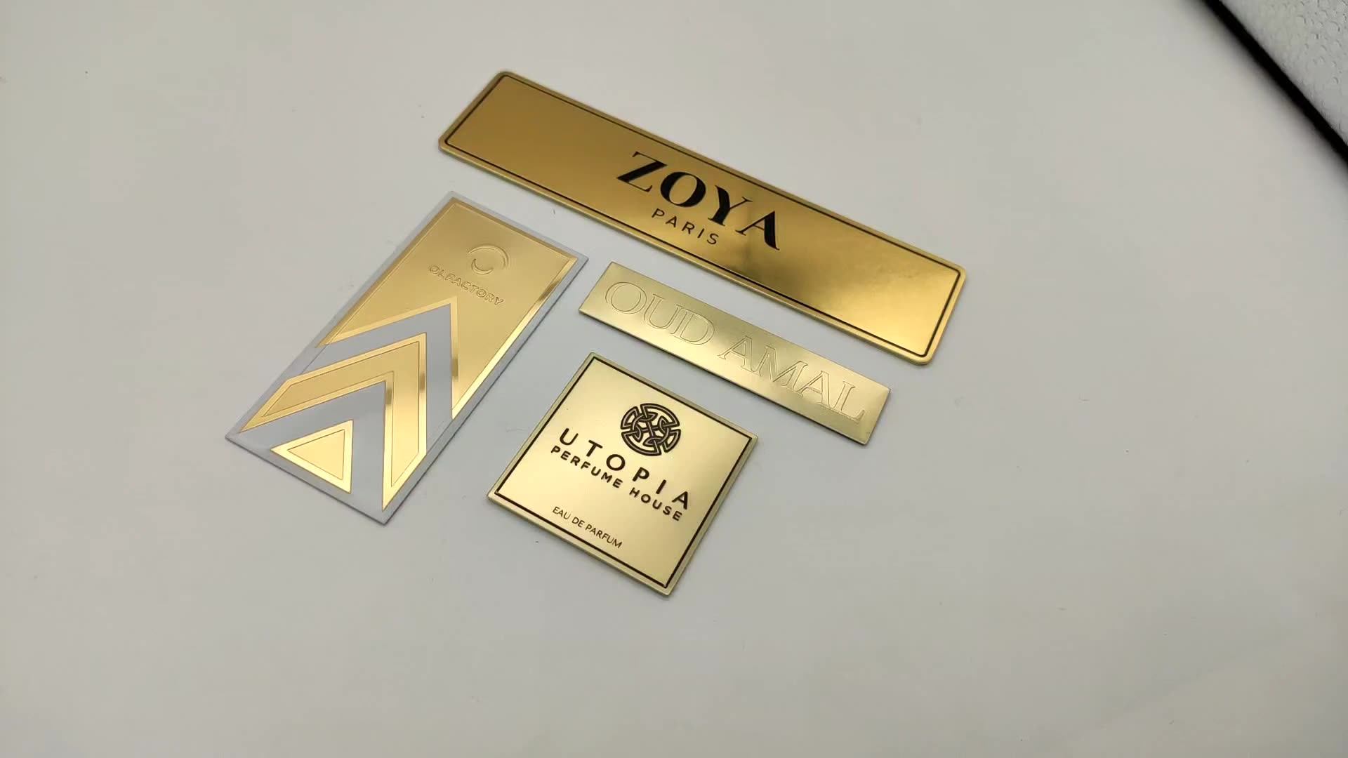 Aluminium Metal Embossed Logo Perfume Labels Custom Designs Cosmetics ...