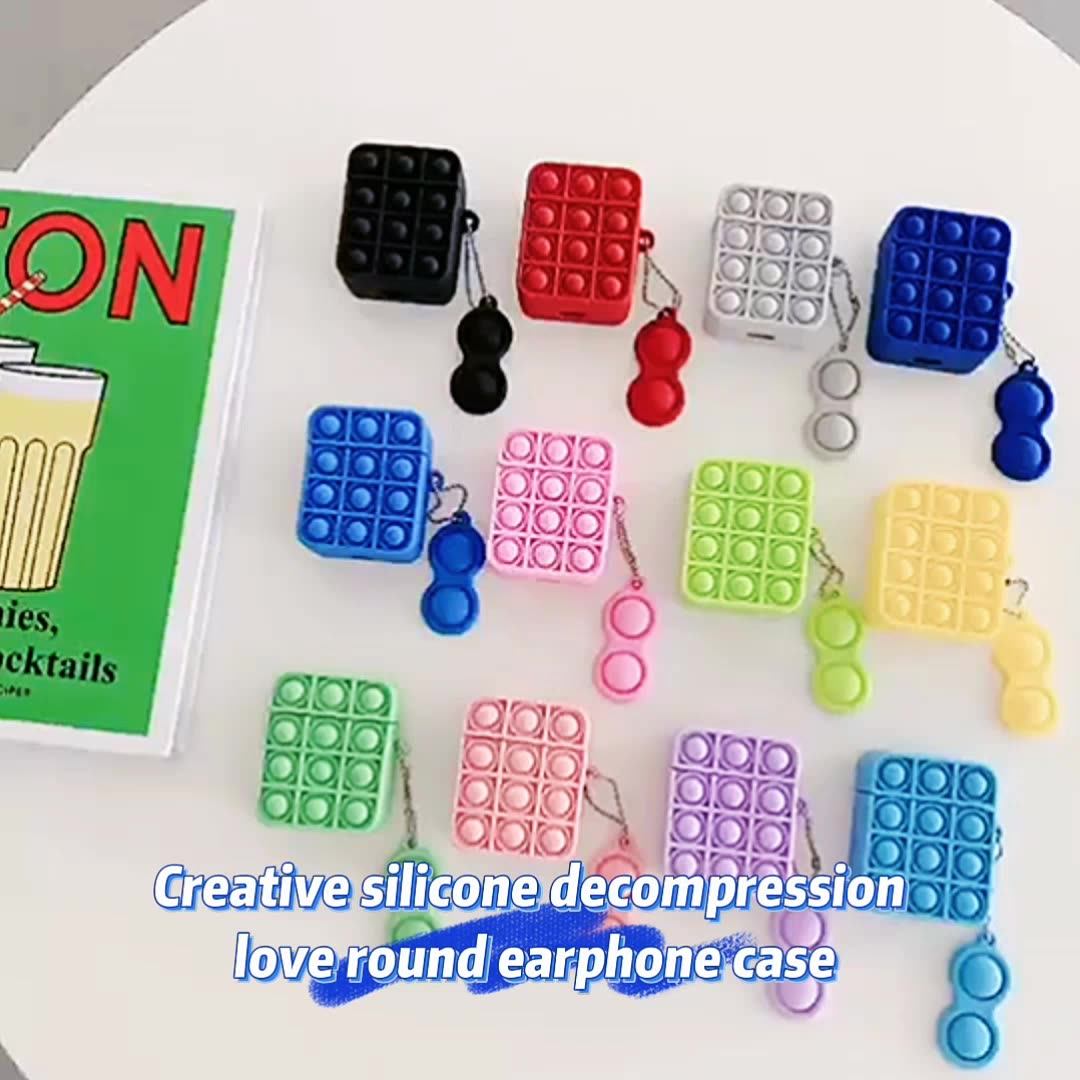 Reliver Stress Fidget Toys Push Bubbles Earphone Case Protective Coque ...
