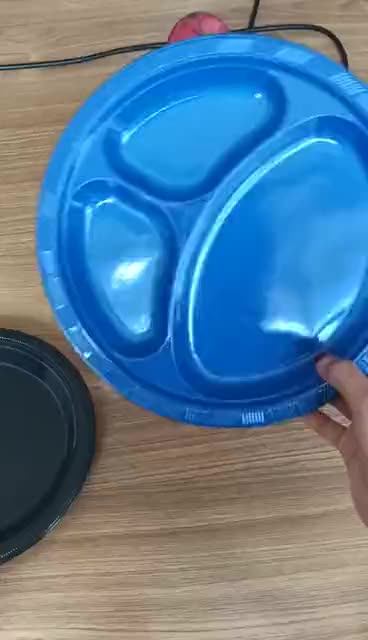 9 Compartment Plastic Centering Plate Disposable Plastic Plate With ...