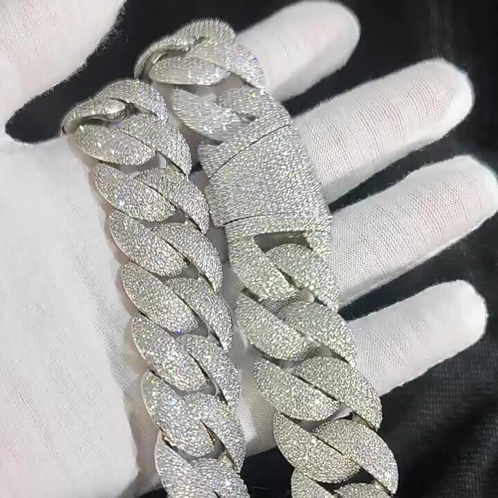 New Ice Out Jewelry Custom Brass Gold Plated Diamond Cuban Chain Zircon ...