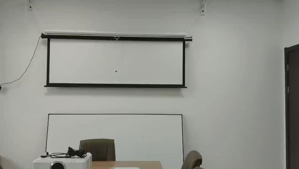 Drop Down Projector Screen 100 Inch 16:9 Format Manual Projection ...