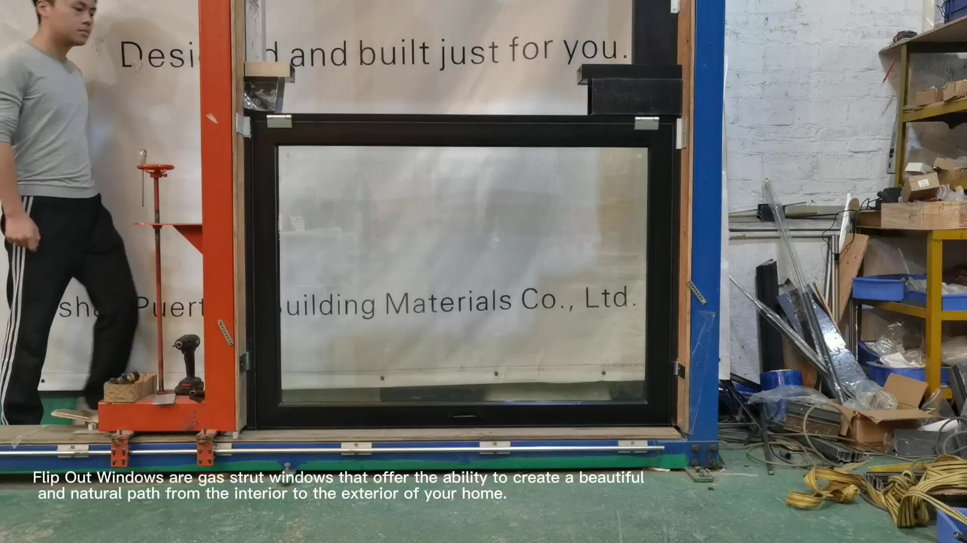 Aluminium Gas Strut Pass Through Windows Push Out Flip Windows For ...